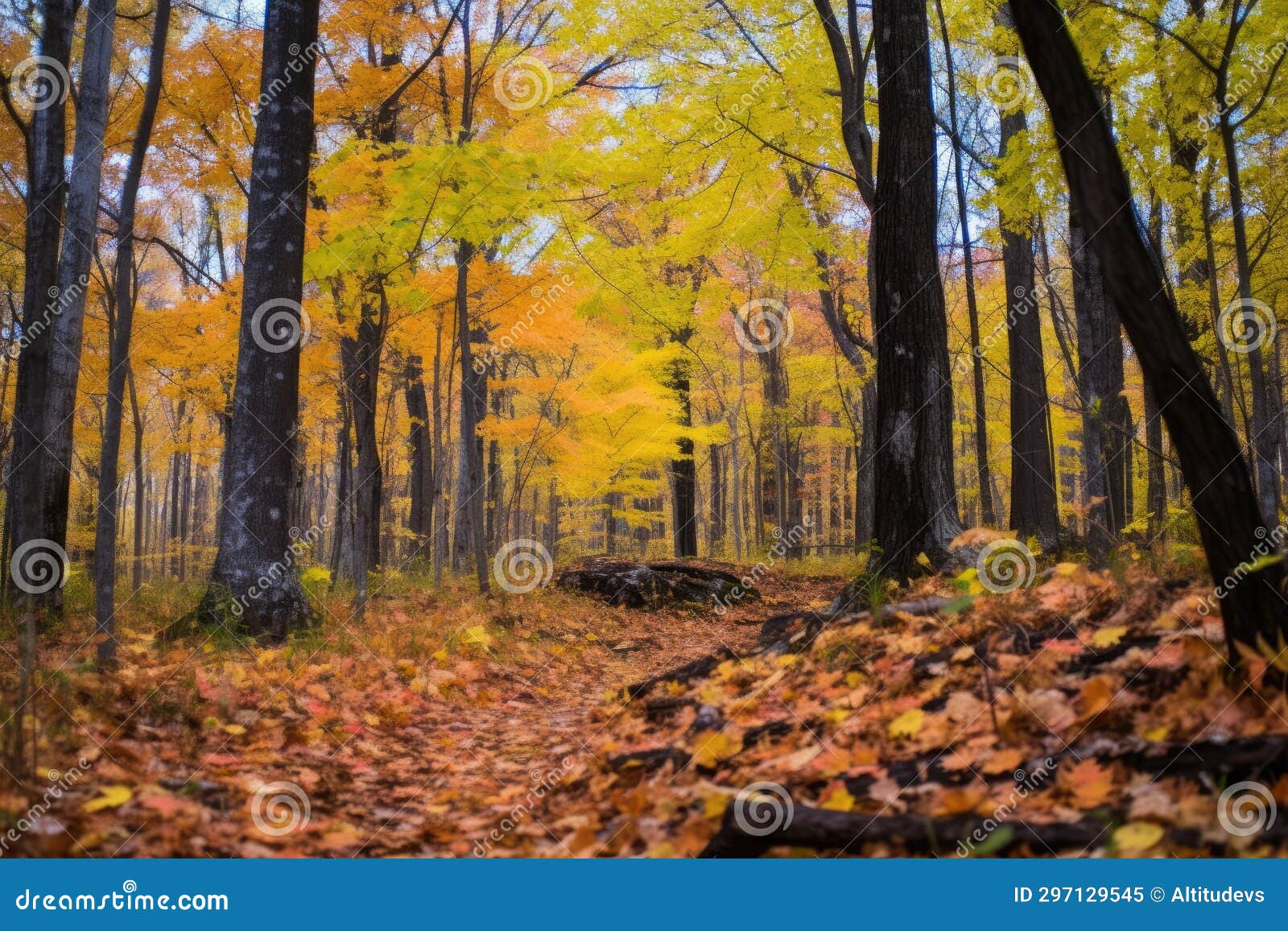 Vivid Foliage during Fall in an Undiscovered Forest Reserve Stock Image ...