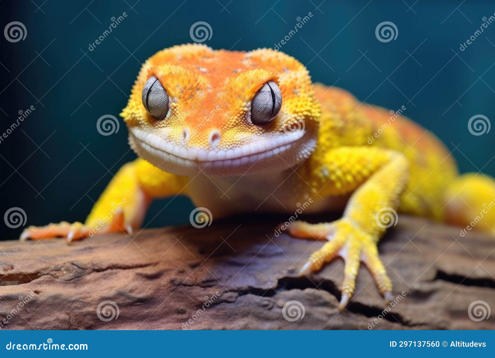 A Vivid Gecko Lingering on a Tree Bark Stock Photo - Image of generated ...
