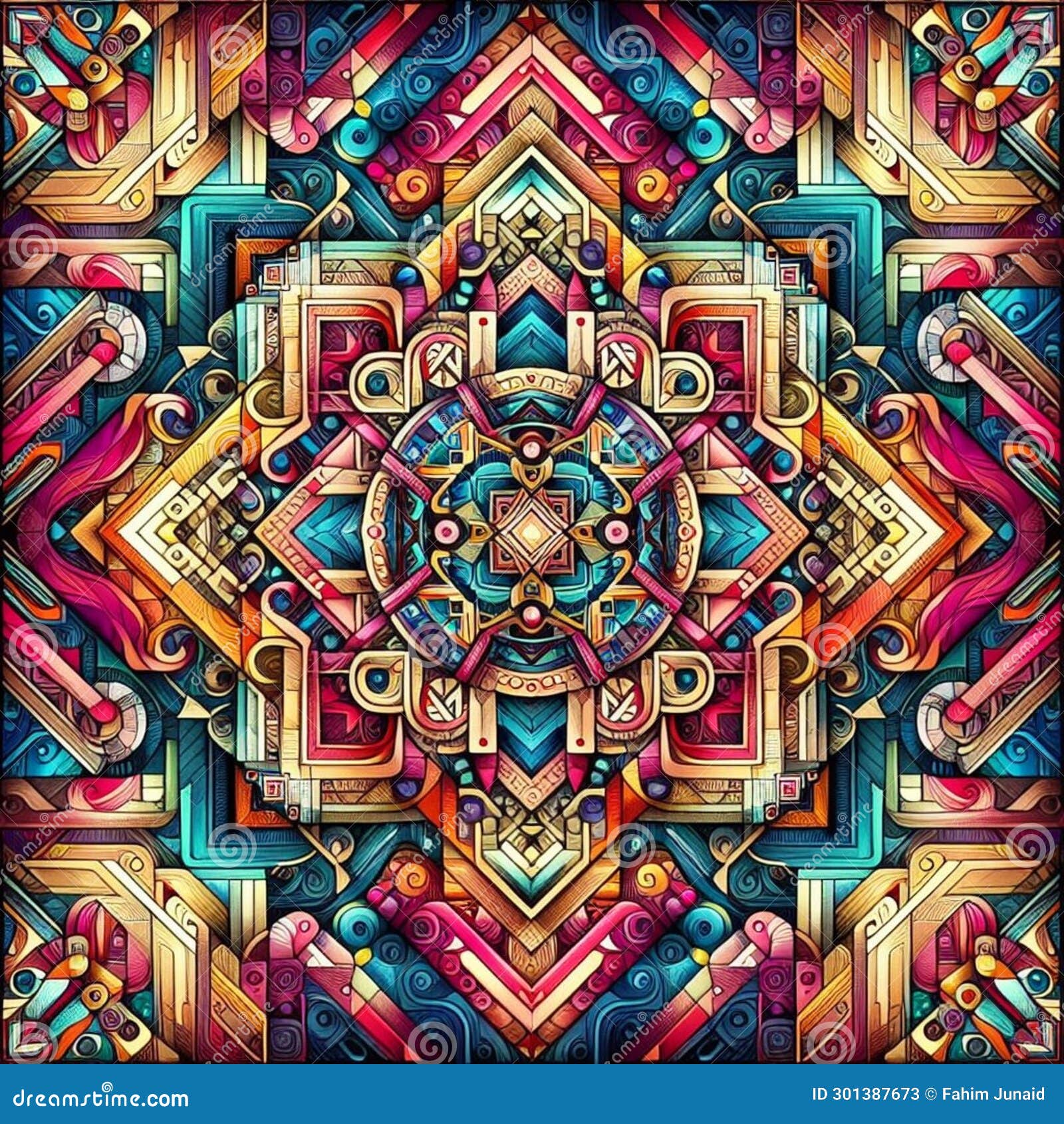 Vivid Geometry: Abstract Artwork with Vibrant Colors and Intricate ...