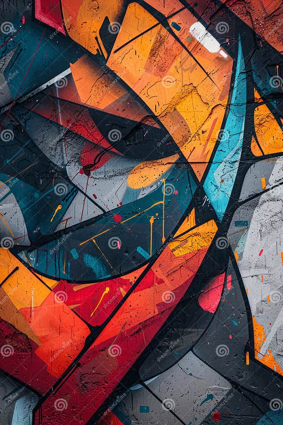 Vivid Graffiti Art Showcasing Complex Shapes and Bold Forms, Capturing ...