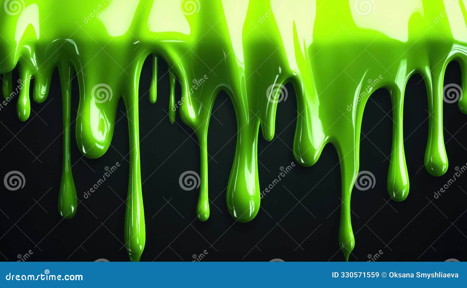 Vivid Green Slime Dripping on Black Background - Abstract Texture Stock ...