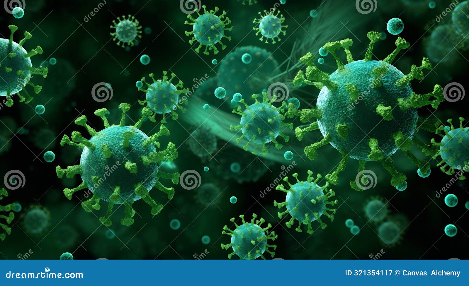Vivid Green Virus Particles Illustration Stock Image - Image of ...