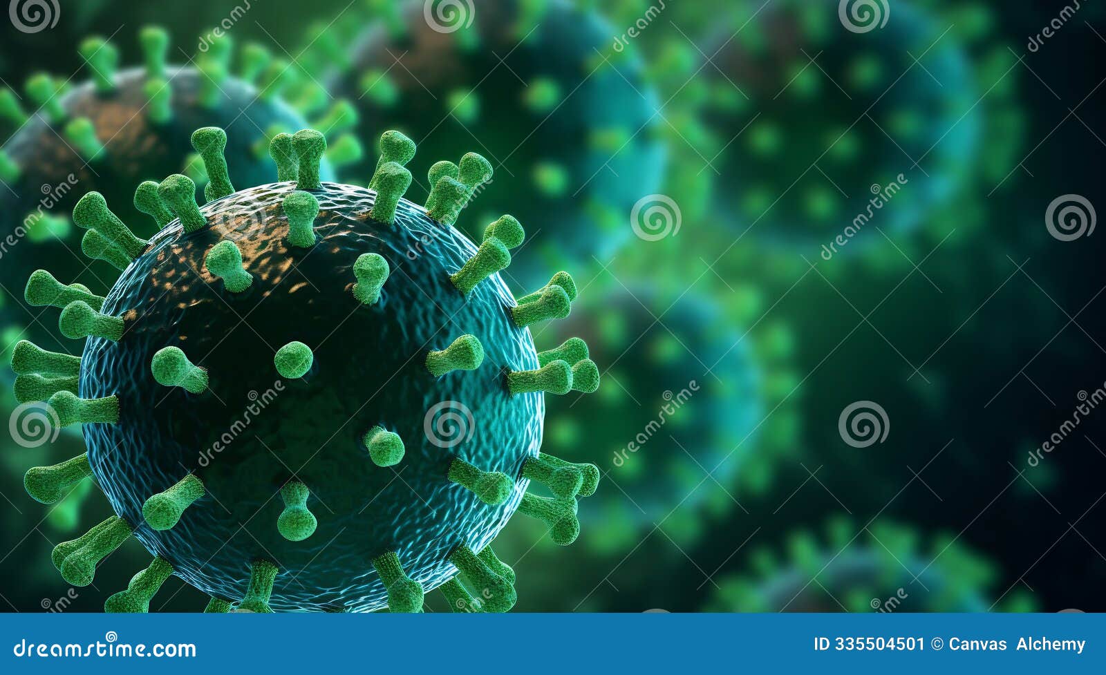 Vivid Green Virus Particles Illustration Stock Image - Image of ...