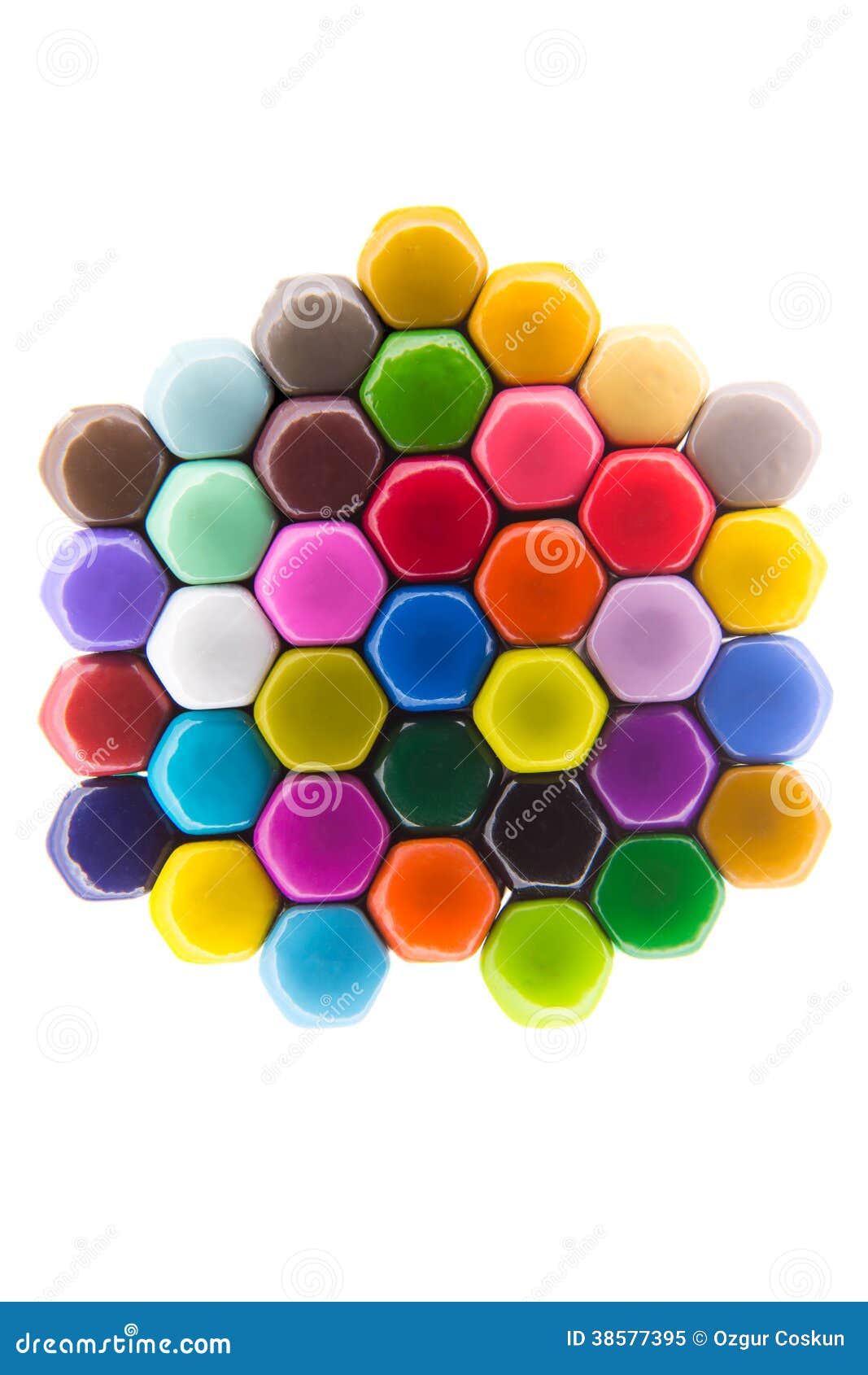 Vivid Hexagonal Pattern in Rainbow Colours Stock Image - Image of ...