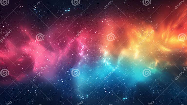 Vivid Cosmic Nebula with Starry Explosions. Generative AI Stock ...