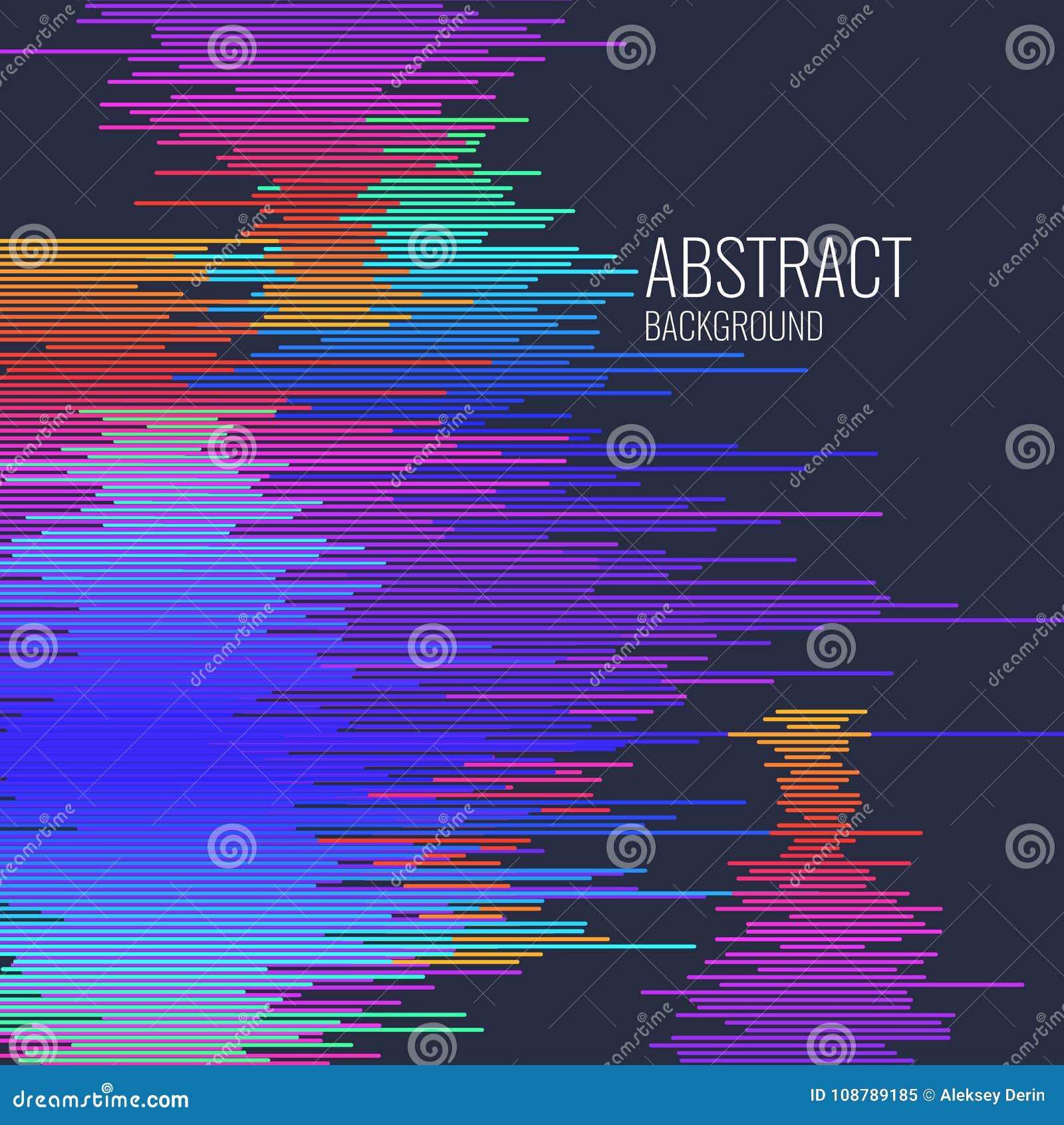Vivid Illustration with Elements of Glitch. Colored Stripes on Dark ...