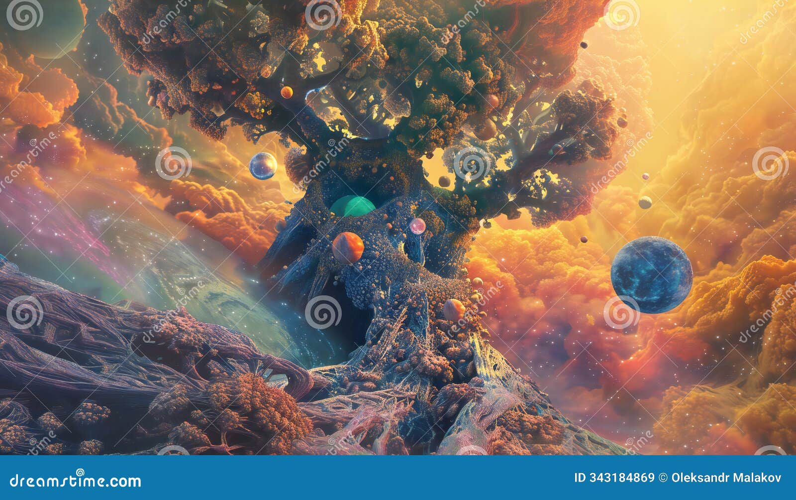 A Vivid Image of the Colorful Quantum World Stock Illustration ...