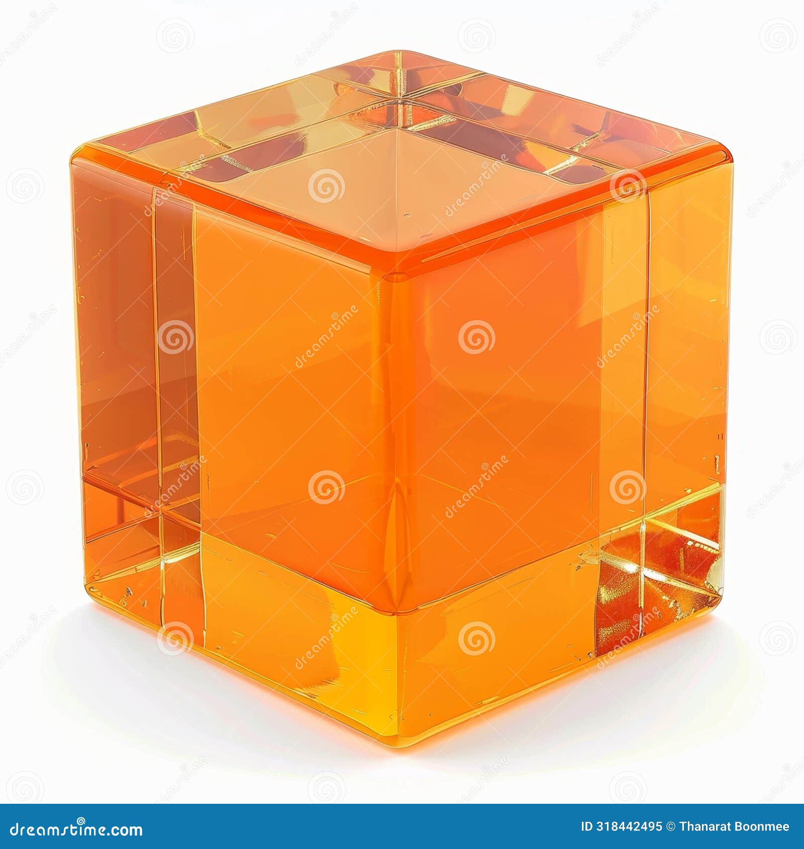 A Vivid Image of a Cubic Orange Segment on a Stark White Background, Ai ...
