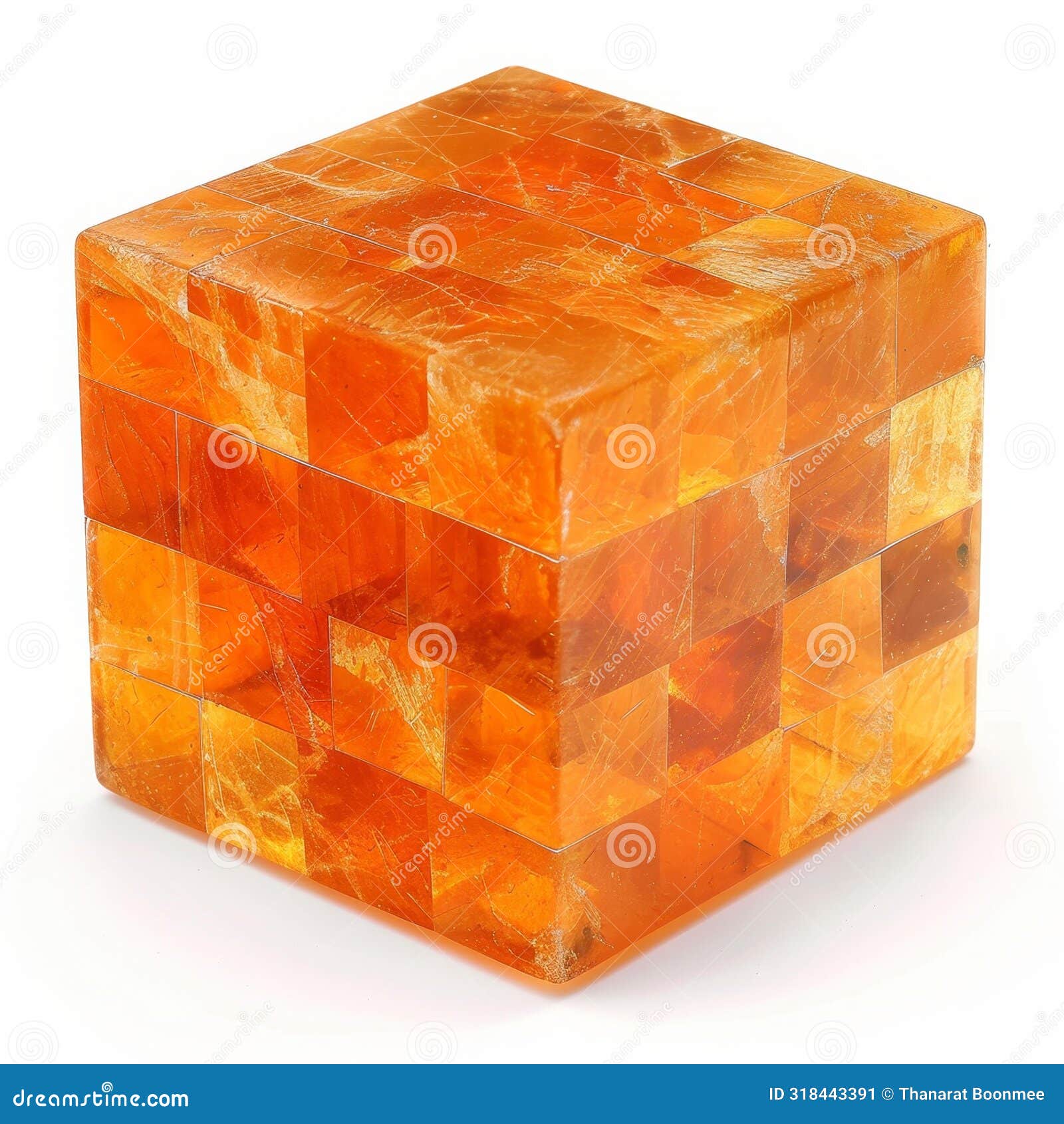 A Vivid Image of a Cubic Orange Segment on a Stark White Background, Ai ...