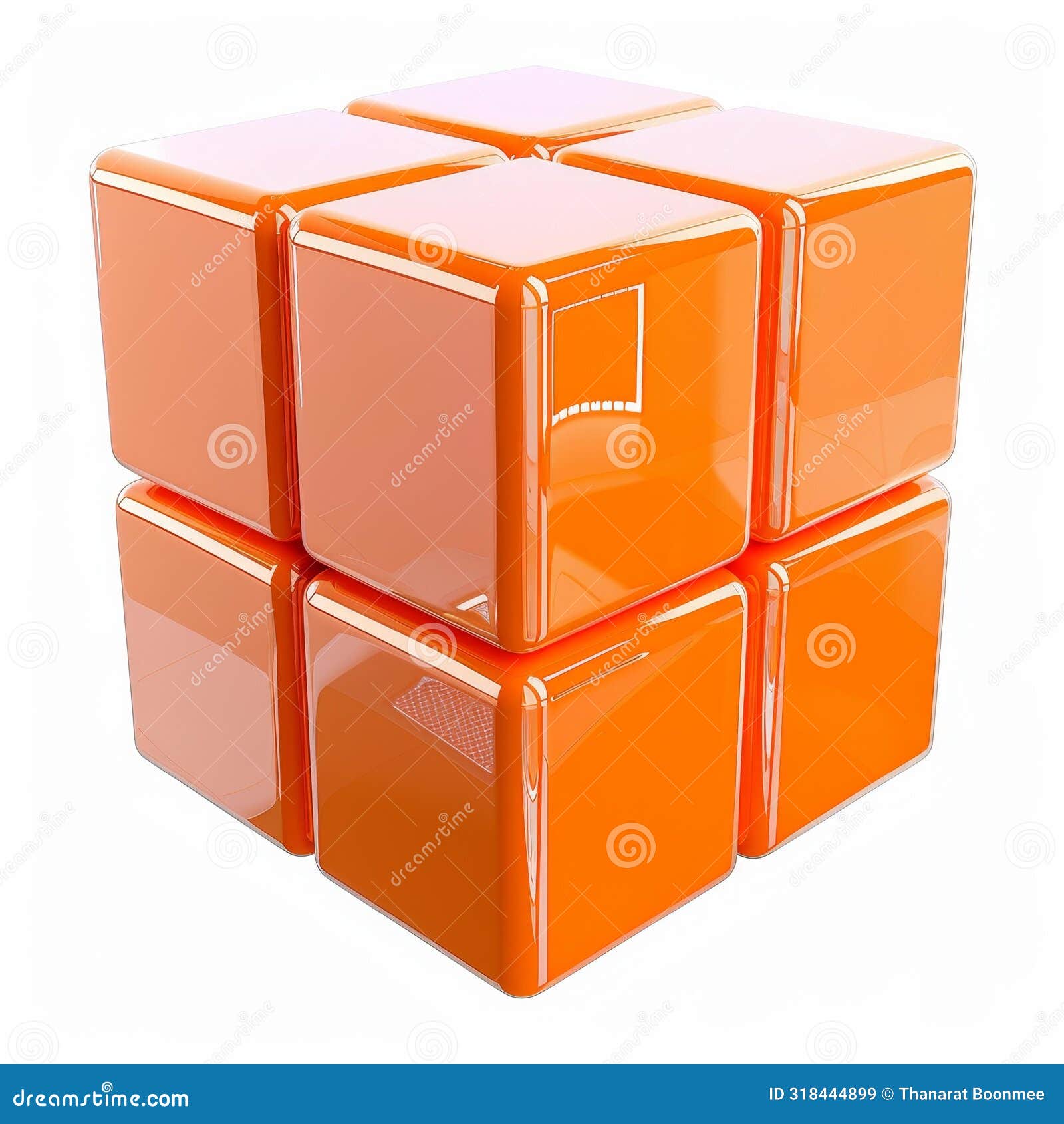 A Vivid Image of a Cubic Orange Segment on a Stark White Background, Ai ...