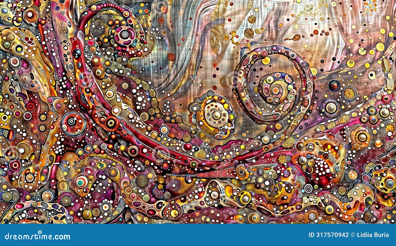 Organic Intricacies: Vibrant Abstract Art, Generative Ai Stock ...