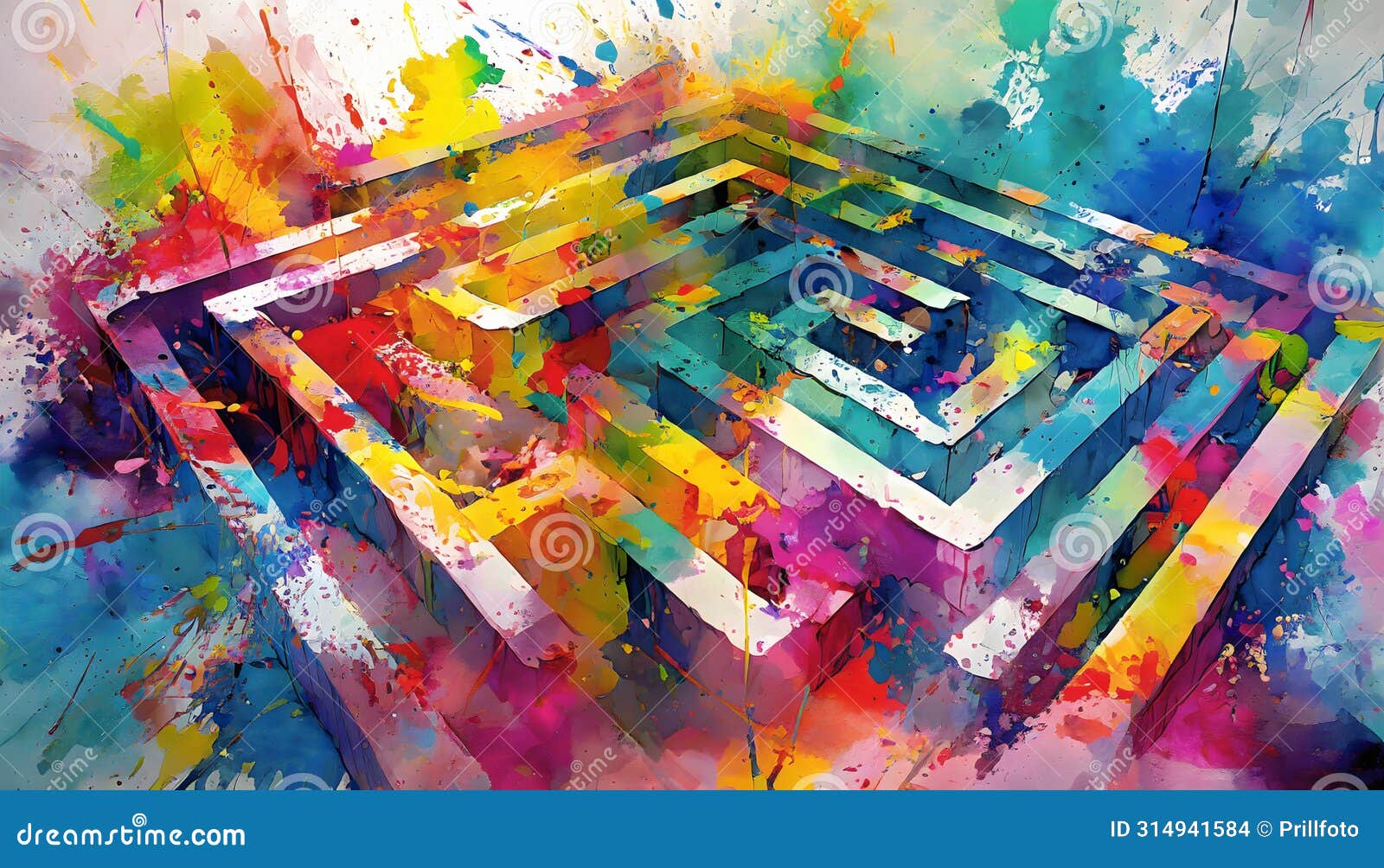 Vivid labyrinth stock illustration. Illustration of painting - 314941584
