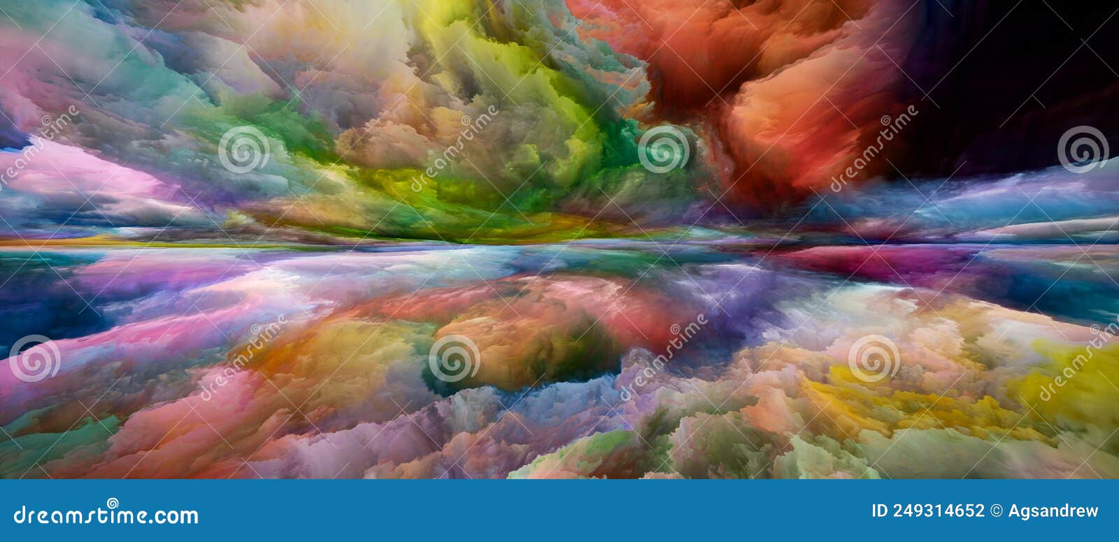 Vivid Land and Sky stock illustration. Illustration of paint - 249314652