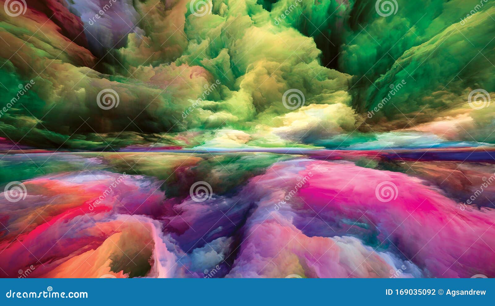 Vivid Land and Sky stock illustration. Illustration of creative - 169035092