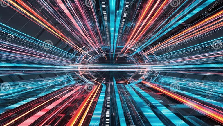 Vivid Light Trails Create Abstract Optical Data Design, Showcasing ...