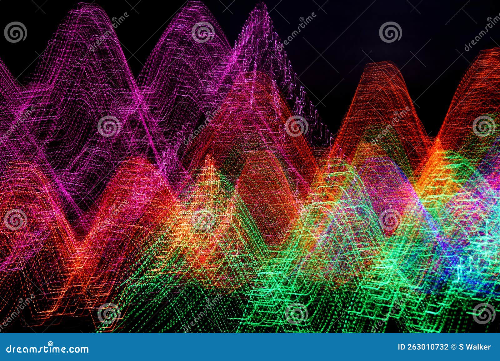 Vivid Light Trails of Peaks and Troughs. Intentional Camera Movement ...