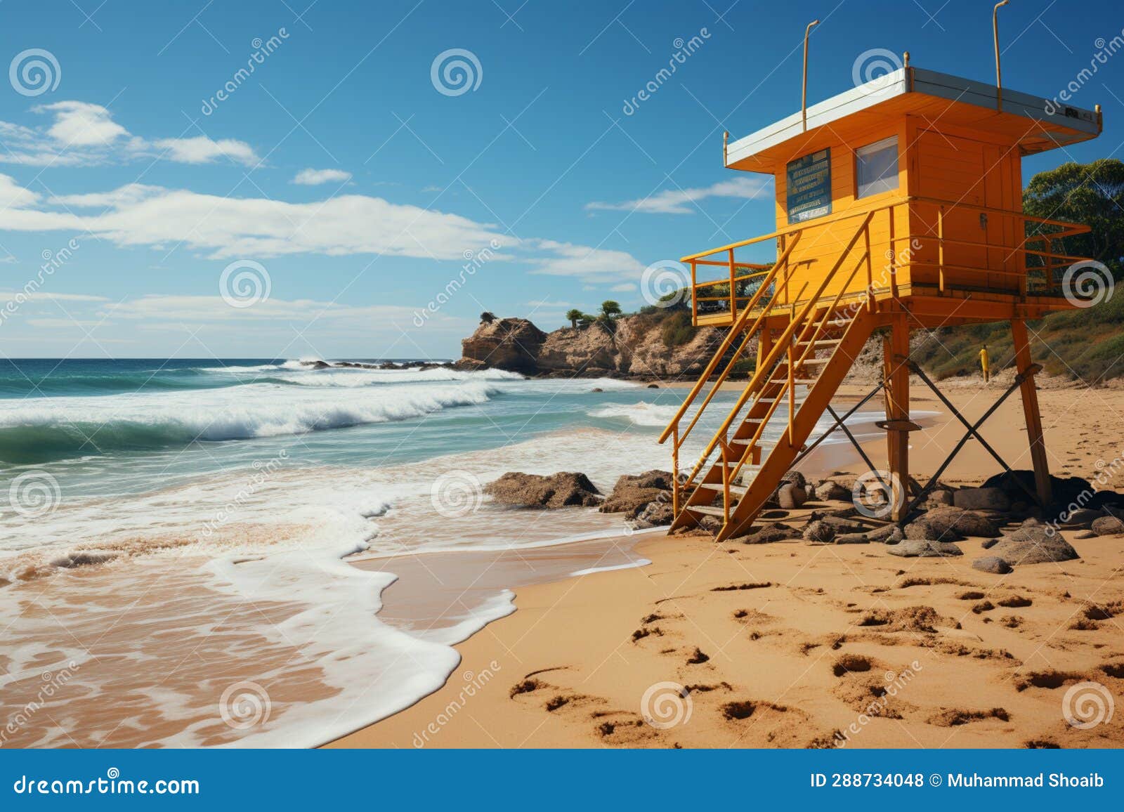 Vivid Lookout Empty Beach Hosts a Striking Yellow Lifeguard Post for ... Vivid Lookout Empty Beach Hosts a Striking Yellow Lifeguard Post for ...