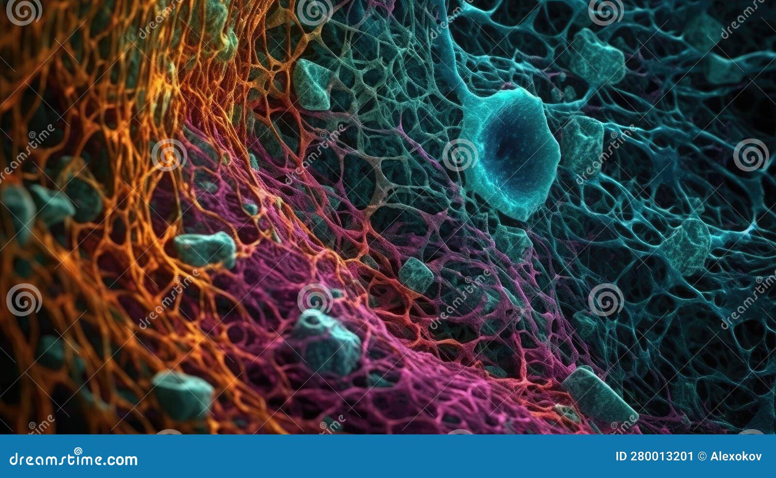 Vivid Lymphatic Cell Microscopic View for Medical Research. Stock ...
