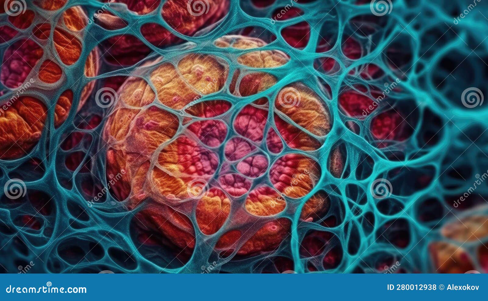 Vivid Microscopic View of Bone Cells for Medical Research. Stock ...