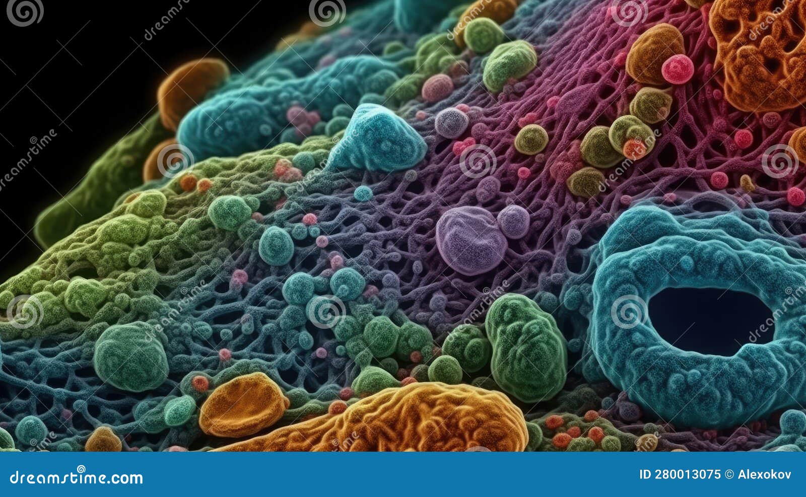 Vivid Microscopic View of Digestive System Cells for Medical ...