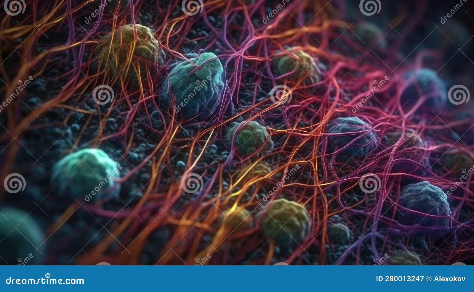 Vivid Microscopic View of Motor System Cells for Medical Research ...