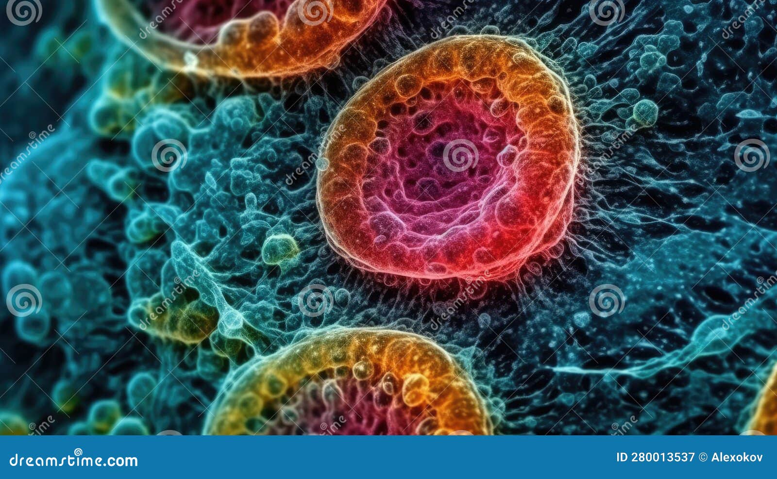 Vivid Microscopic View of Stem Cells for Medical Research. Stock ...