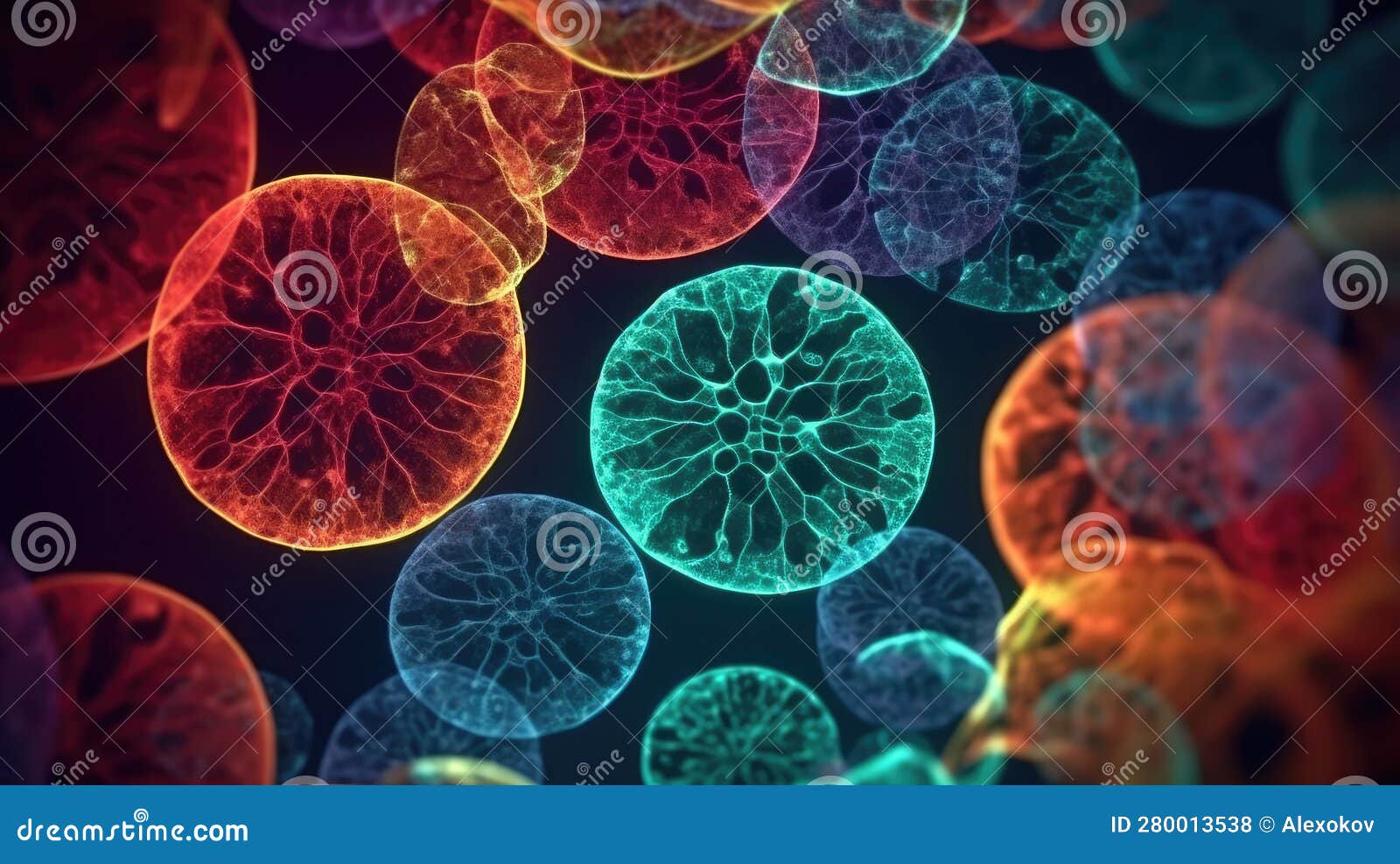 Vivid Microscopic View of Stem Cells for Medical Research. Stock ...