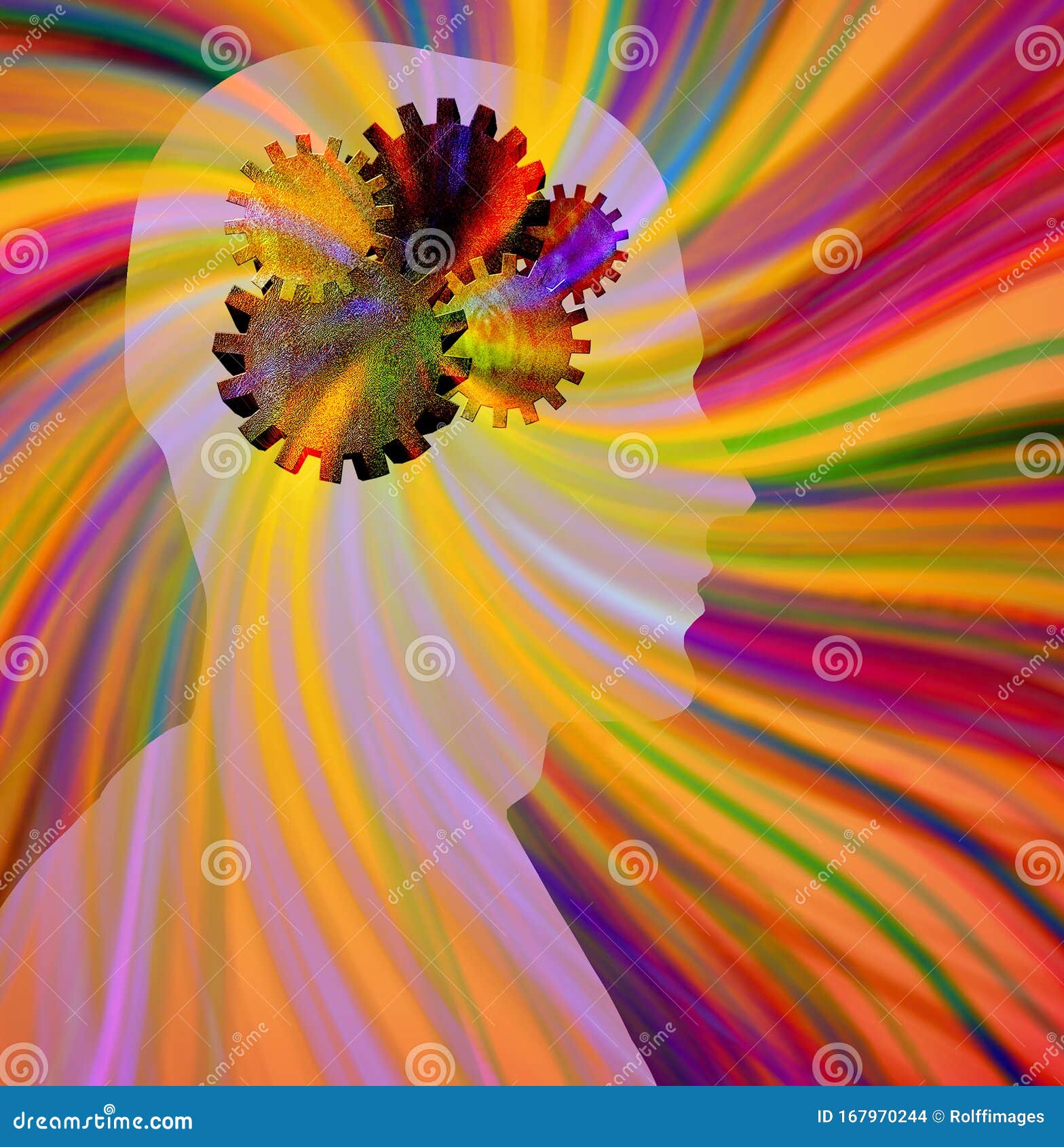 Vivid mind stock illustration. Illustration of gear - 167970244