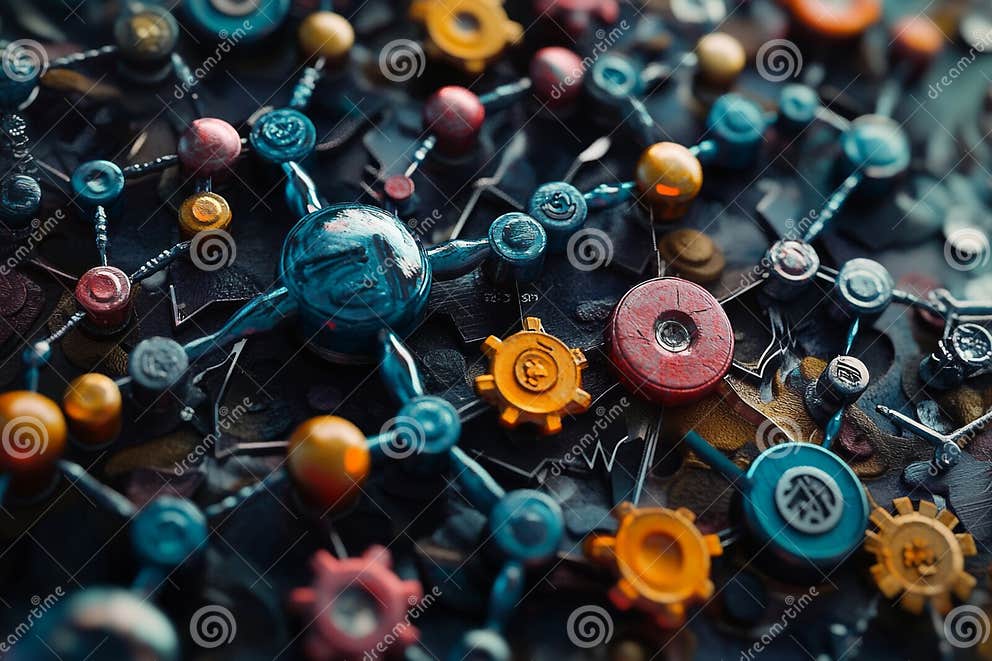 Nanotech Molecule Model stock illustration. Illustration of detailed ...