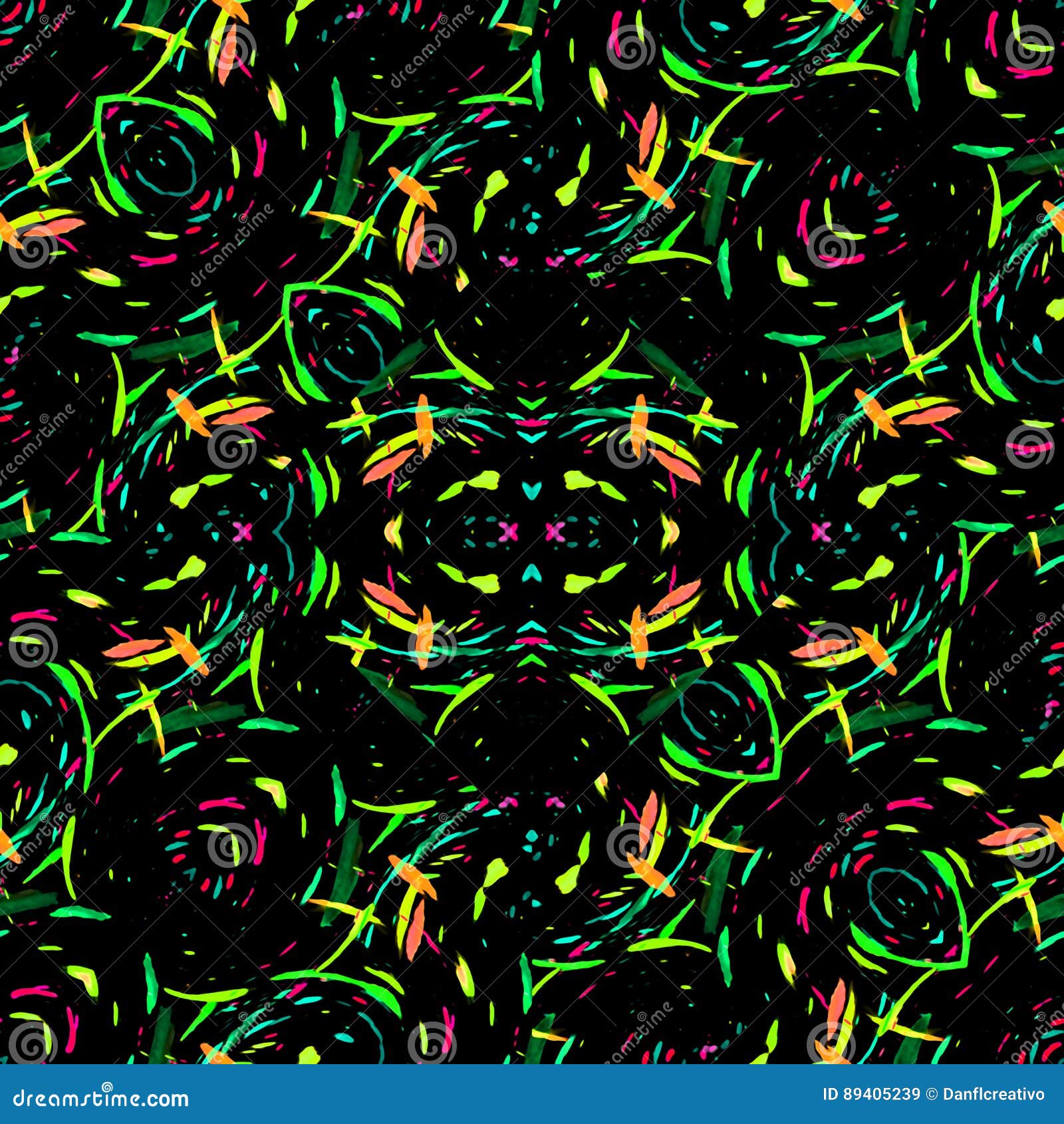 Vivid Modern Abstract Ornate Seamless Pattern Stock Illustration ...