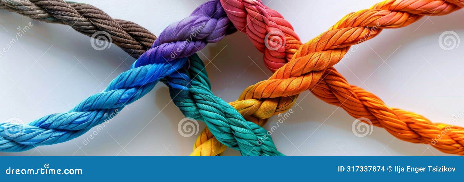 Vivid Multicolored Ropes Braided Symbolizing Unity, Diversity, and ...