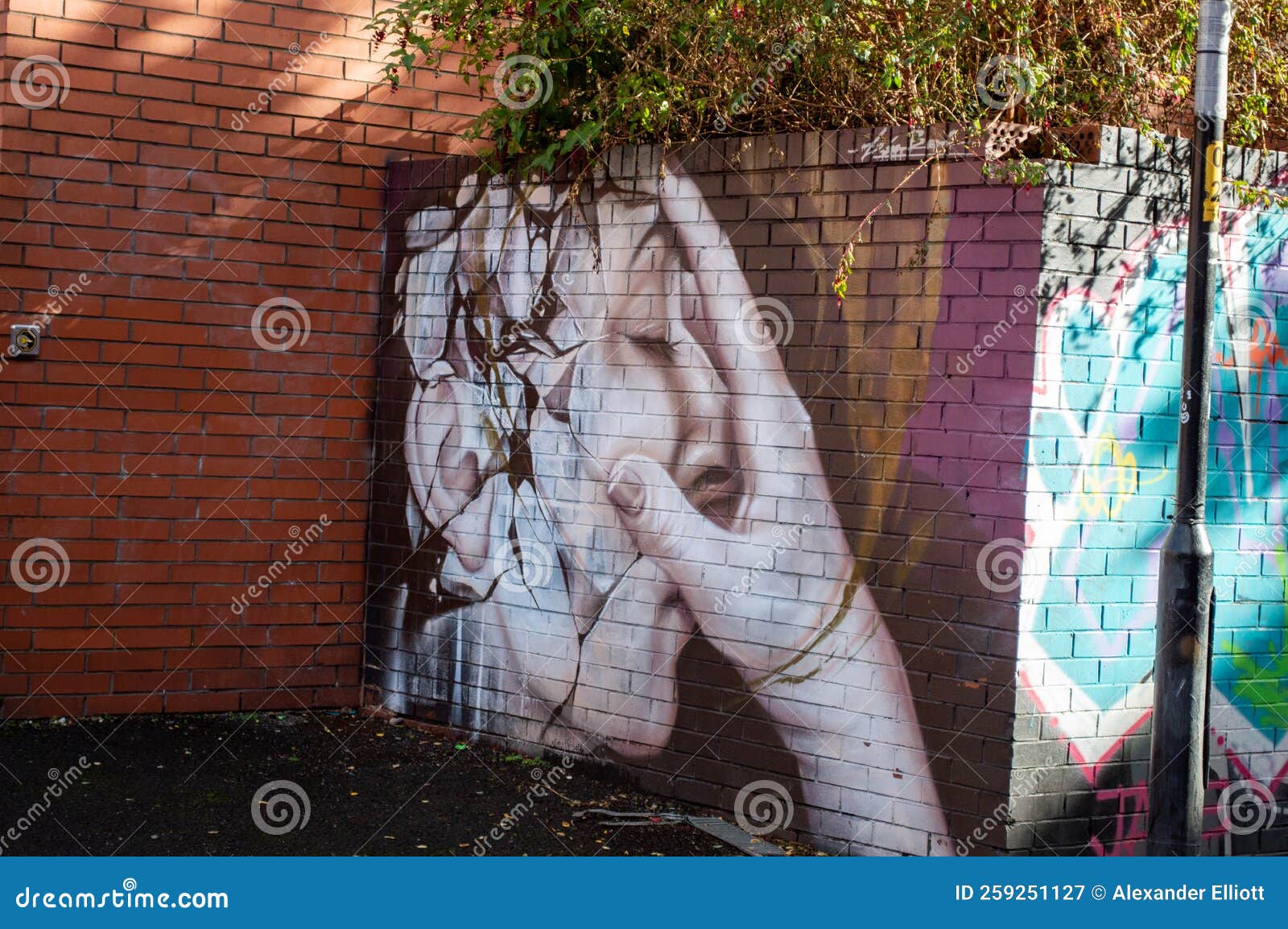 Vivid Mural in the Northern Quarter - Manchester Editorial Photography ...