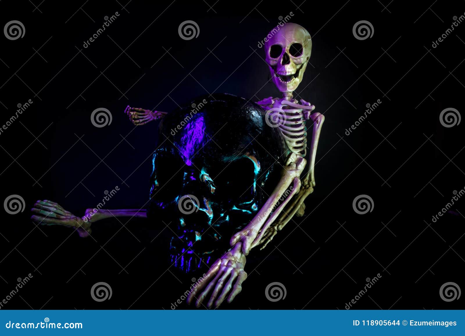 Vivid Neon Skeleton stock photo. Image of dark, skull - 118905644