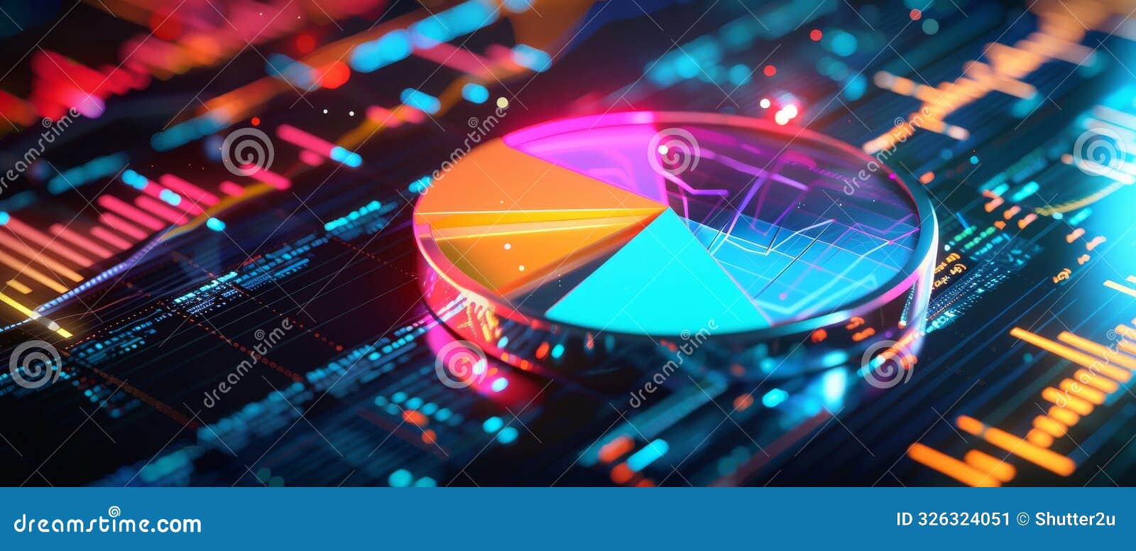 Vivid Pie Chart On A Digital Analytics Dashboard A Beacon In The Data Storm Stock Image ...