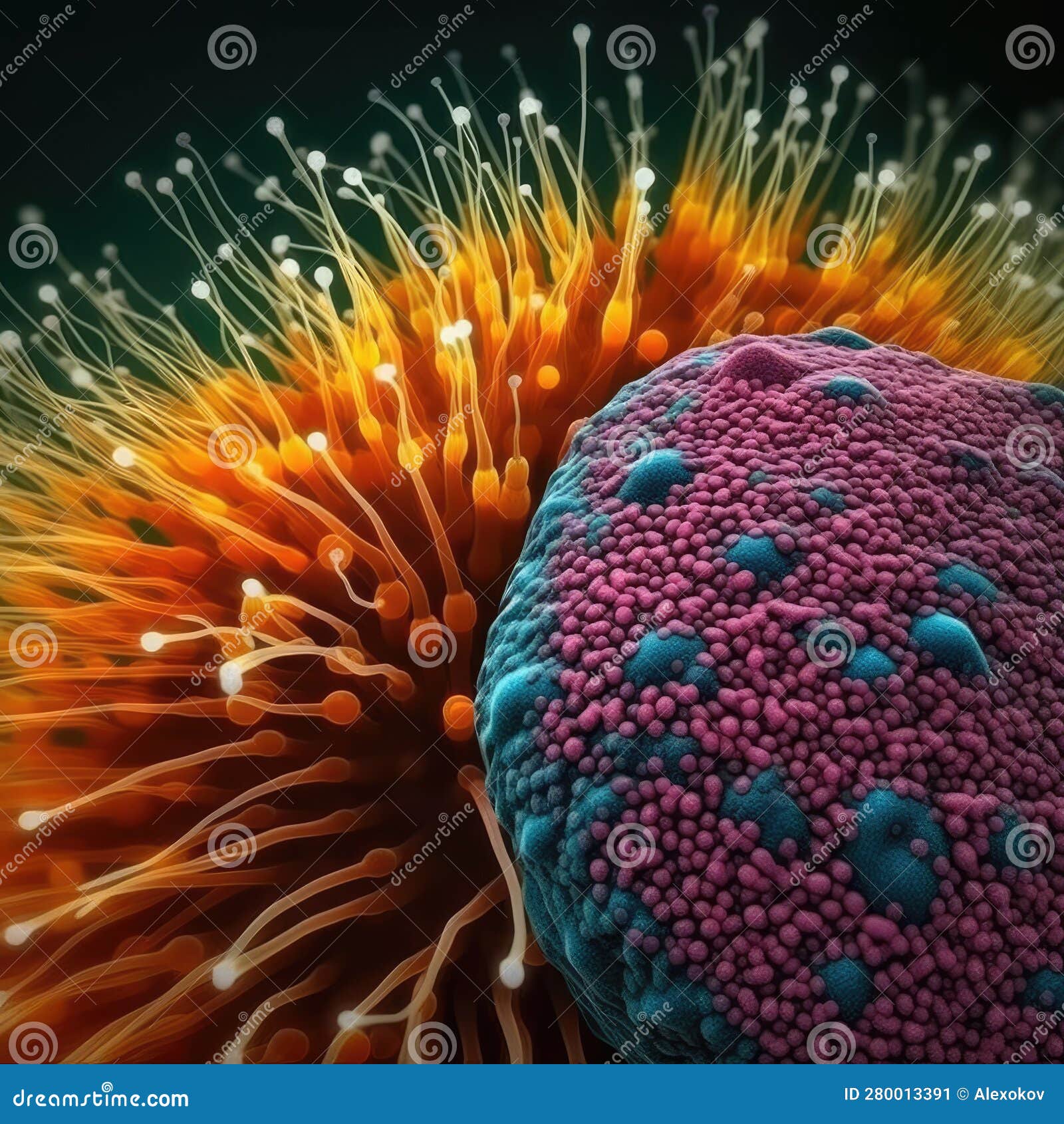 Vivid Pollen Microscopic View for Scientific Research. Stock ...