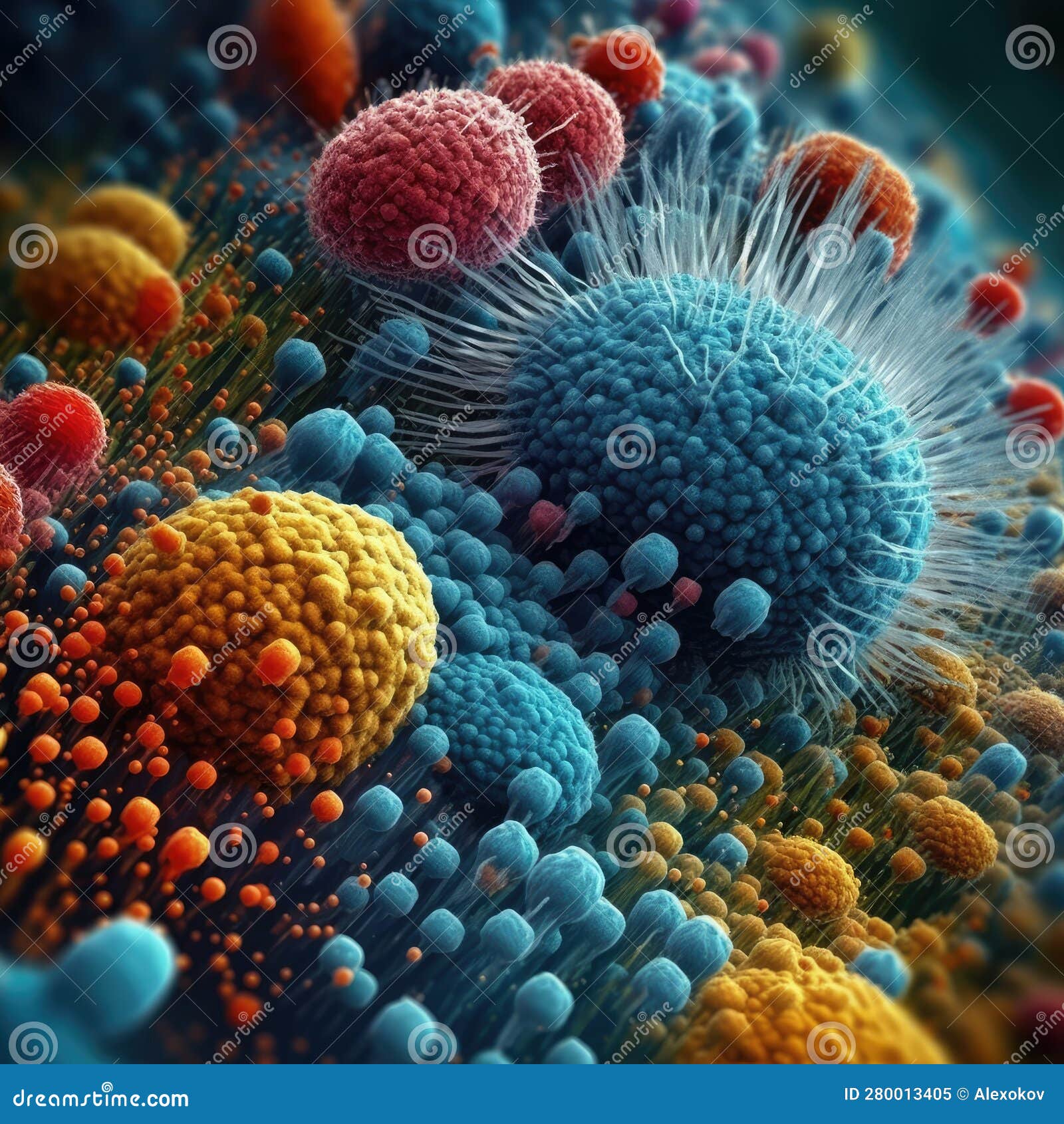 Vivid Pollen Microscopic View for Scientific Research. Stock ...