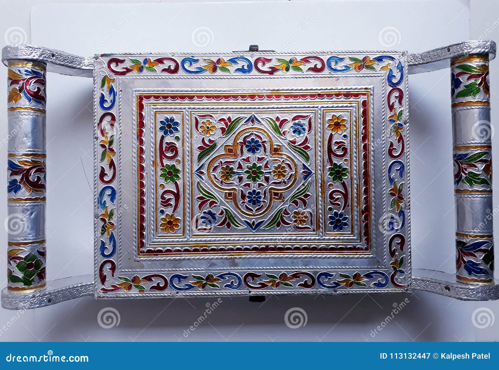 Vivid Print from a Nice Silver Box and Colors Over it Stock Image ...