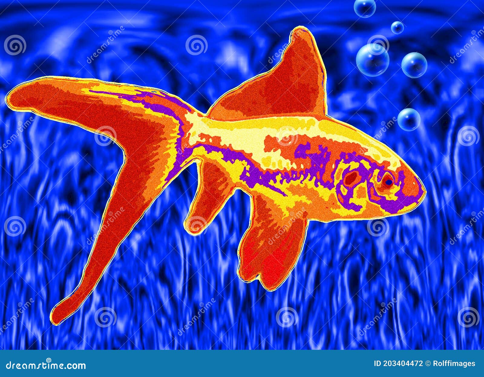 Vivid psychedelic fish stock photo. Image of artistic - 203404472