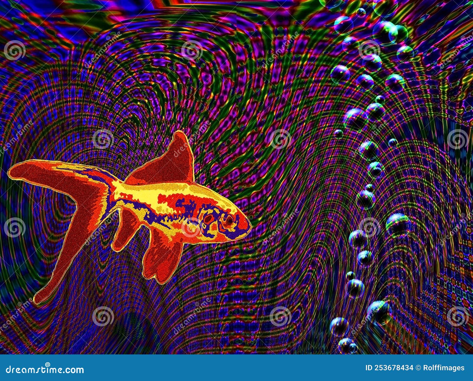 Vivid psychedelic fish stock illustration. Illustration of creative ...