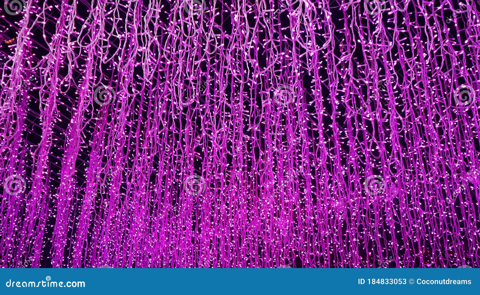 Vivid Purple Illuminated Ceiling String Lights for Background Stock ...