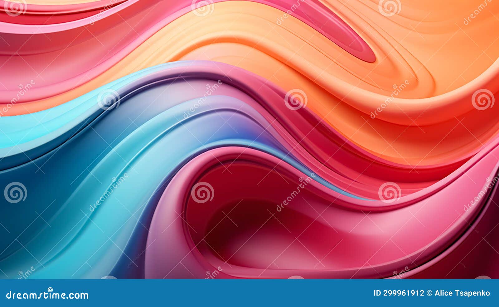 Vivid Rainbow Colored Abstract Background. 3d Waves Texture Stock ...
