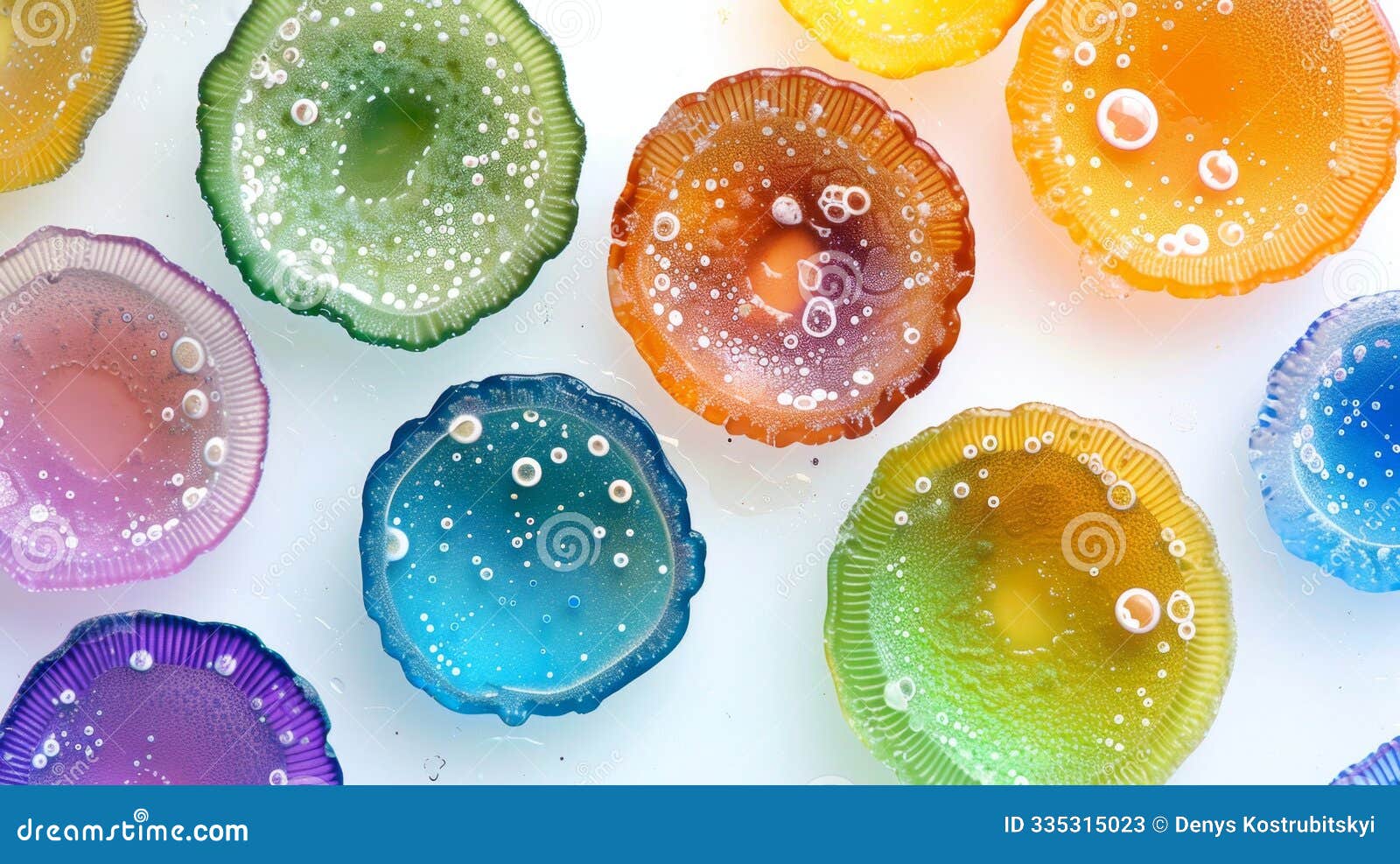 Vivid Rainbow-Colored Molds Viewed through Microscope - Isolated ...