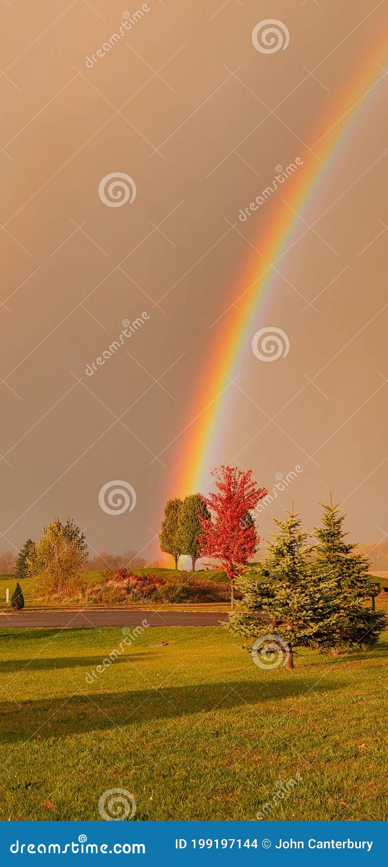 Vivid Rainbow raining stock photo. Image of stunning - 199197144