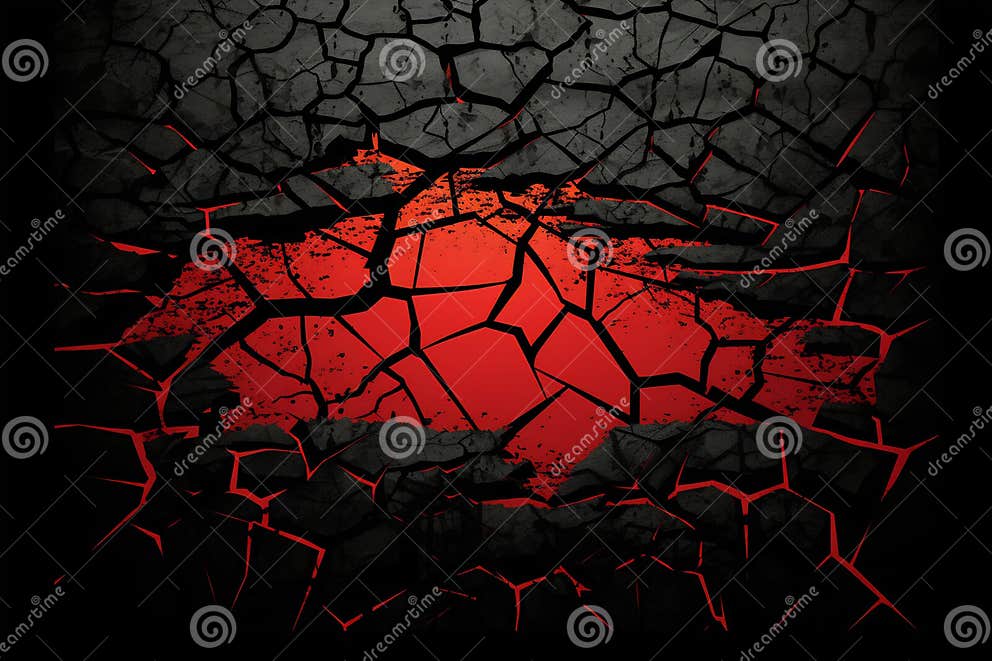 Vivid Red Cracks on Dark Surface Stock Image - Image of creative ...