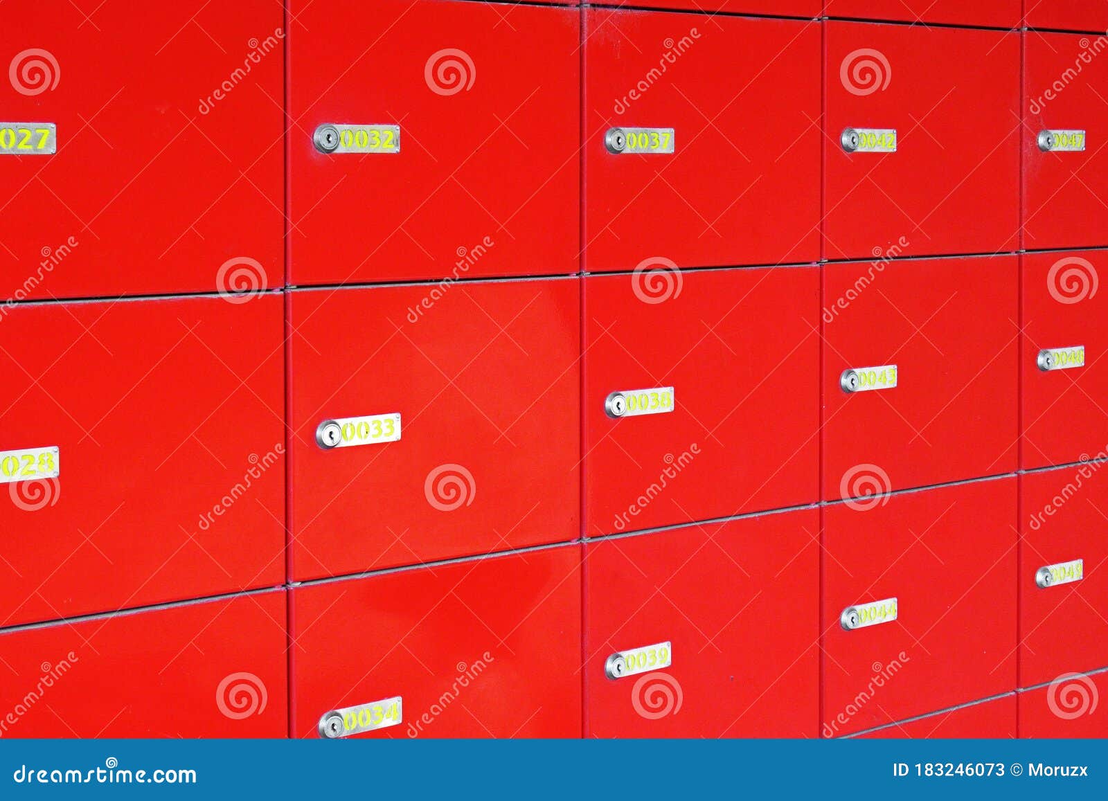Vivid Red Mailboxes in the Post Office Stock Image - Image of post ...