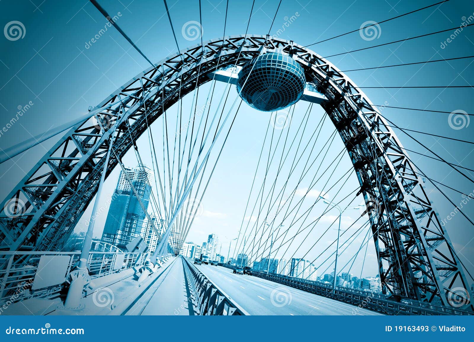 Vivid Red Suspension Bridge Stock Image - Image of landmark ...