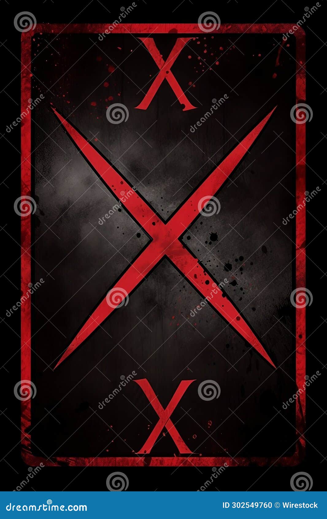 Vivid Red X Symbol Painted Onto a Solid Background, AI-generated. Stock ...