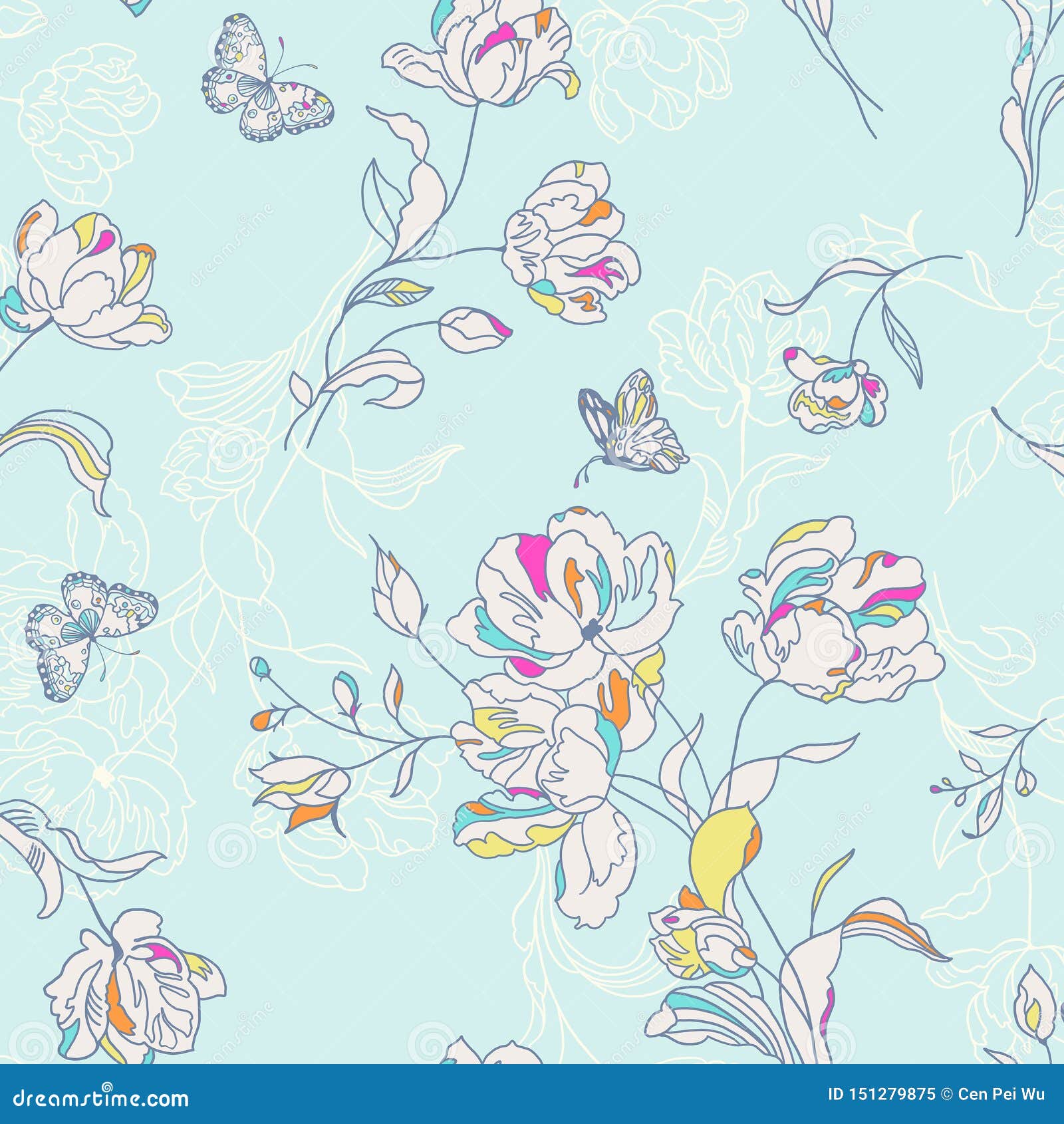 For Easy Making Seamless Pattern Use it for Filling Any Contours Stock ...