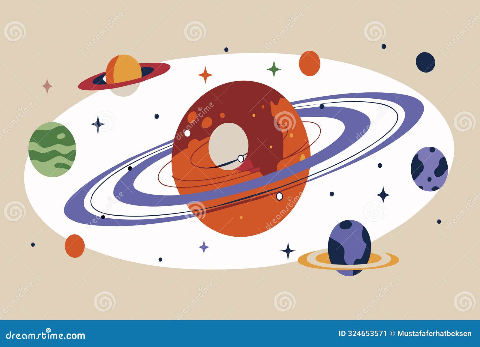 A Vivid Representation of the Solar System with Planetary Orbits Stock ...