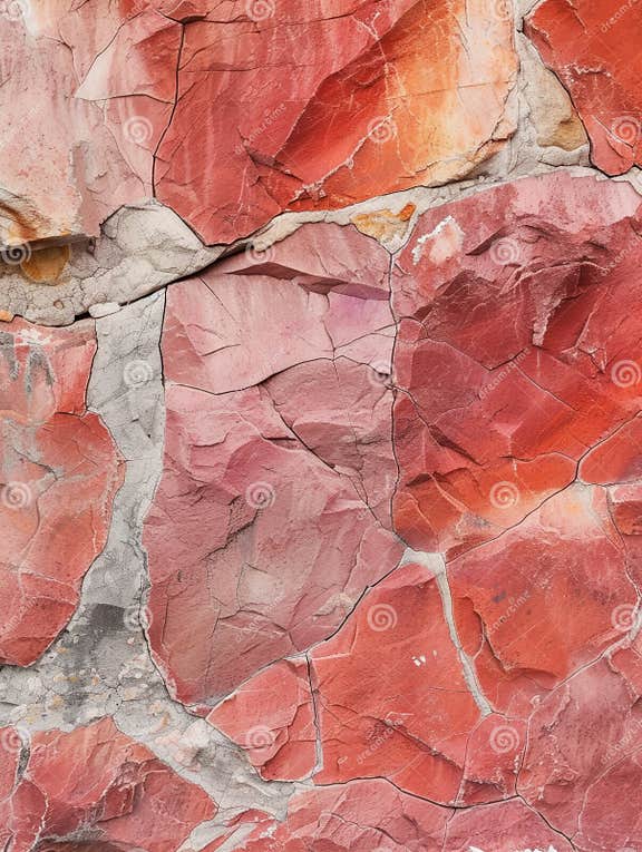 Vivid Rustic Red Stone Cladding with Varied Hues and Textures for a ...